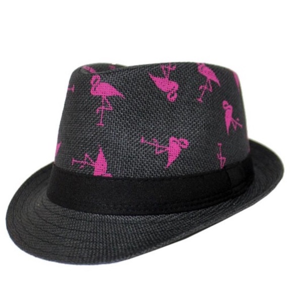 Accessories | Flamingo Black Fedora Panam Hat | Poshmark